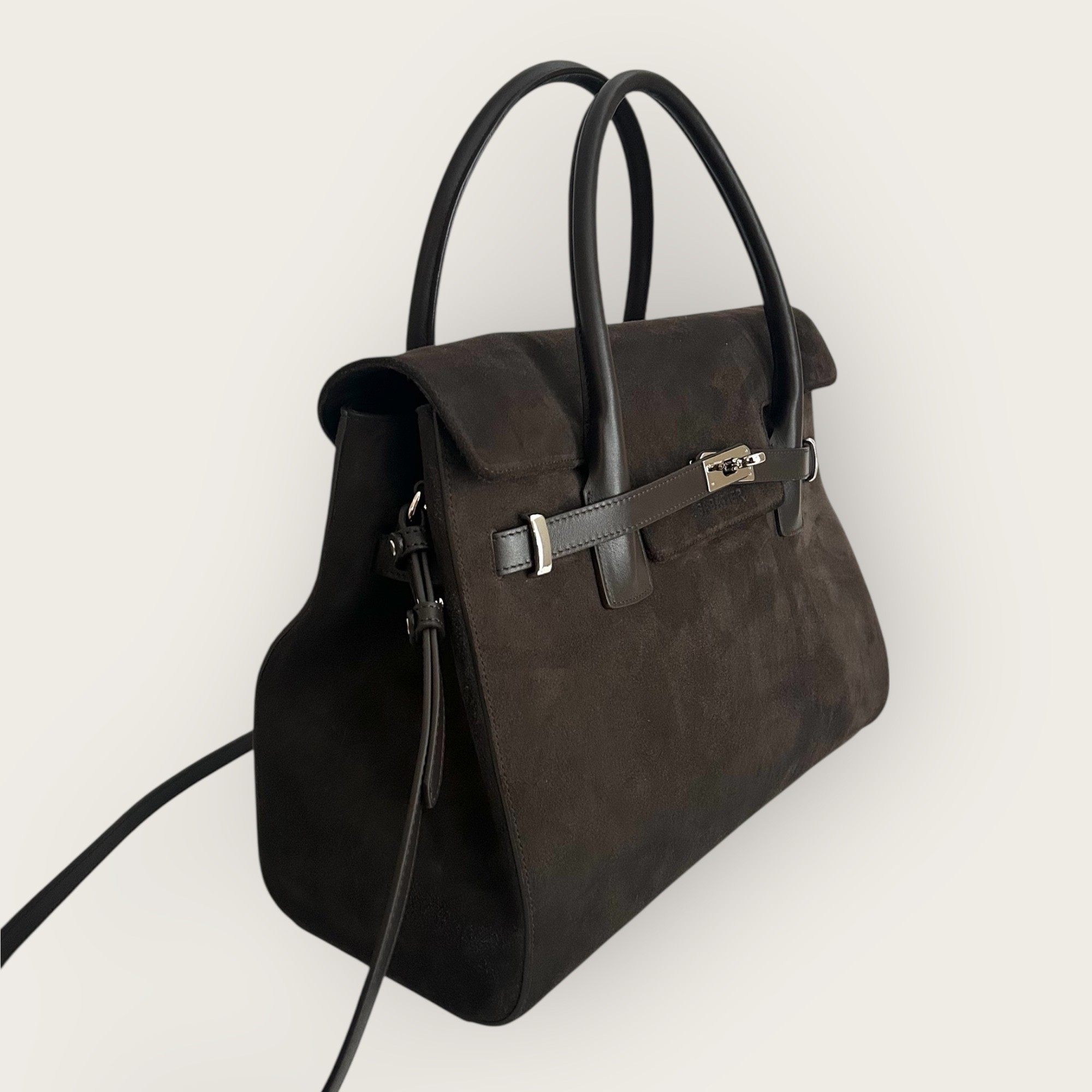 BELLECOUR 617 SUEDE CHOCOLATE Chocolate Suede leather - Sabatier 1947